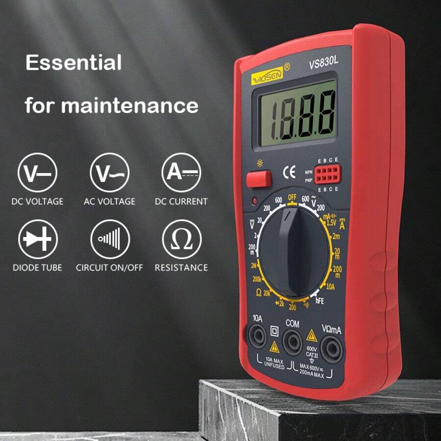 Digitales Multimeter mit LCD-Display - batteriebetrieben, Voltmeter ...