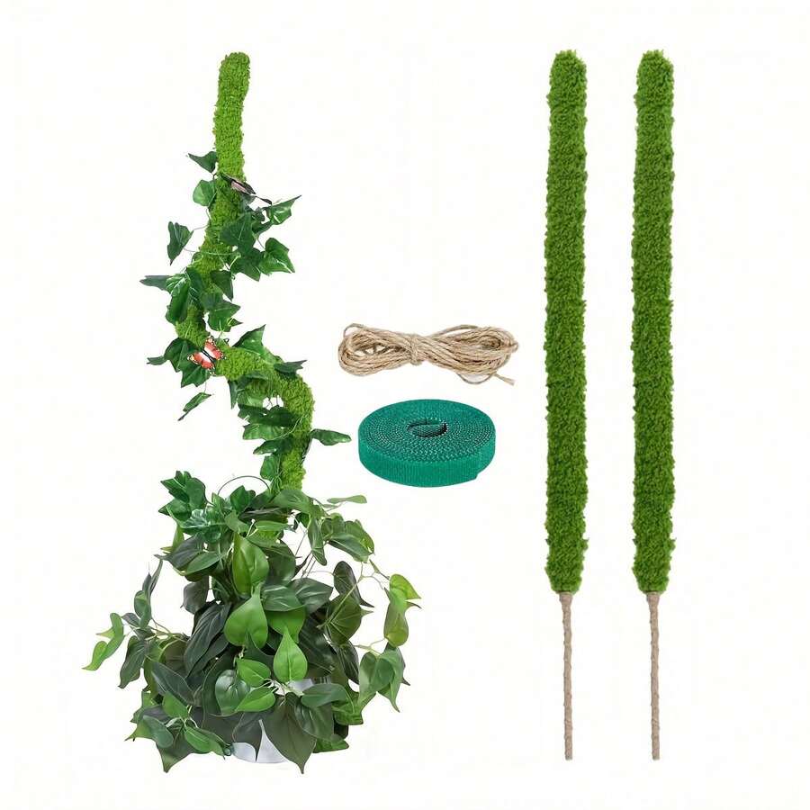 2 Moss Poles+1 Rope+1 Plant Tying Tape, A Bendable Moss Pole Suitable ...