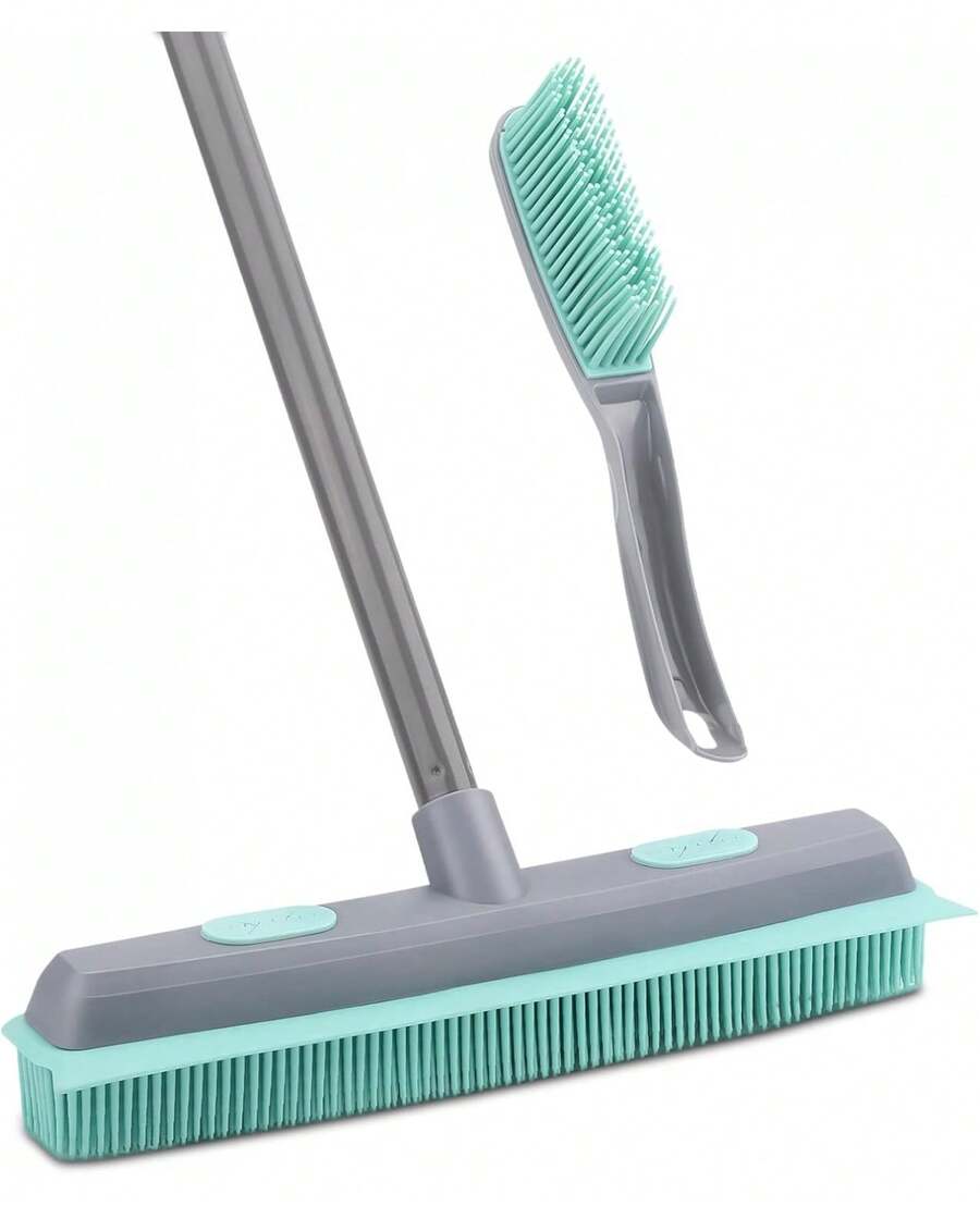 Liwell Rubber Broom Carpet Rake For Pet Hair, Fur Remover Broom With ...