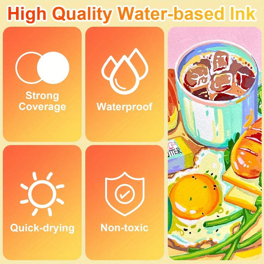 GuangNa GuangNa 168 Colors Direct Liquid Acrylic Marker Pens, Soft Nib ...