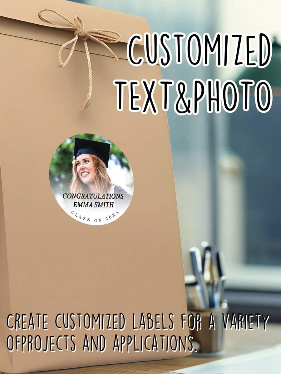 Custom Photo Graduation Gift Labels, Graduation Sticker, Personalized ...