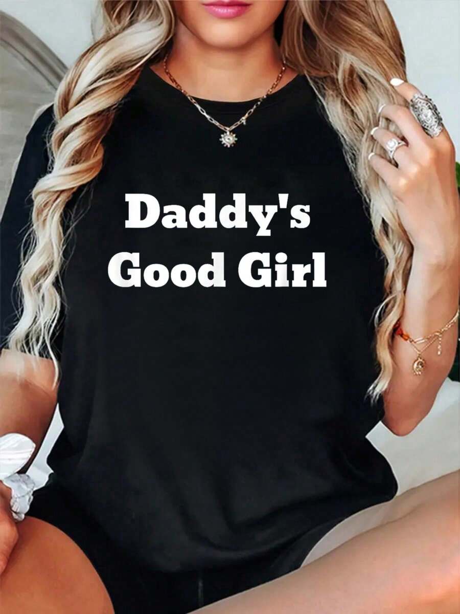 Camiseta 100% algodón "La niña buena de papá" | Mode de Mujer | SHEIN ...