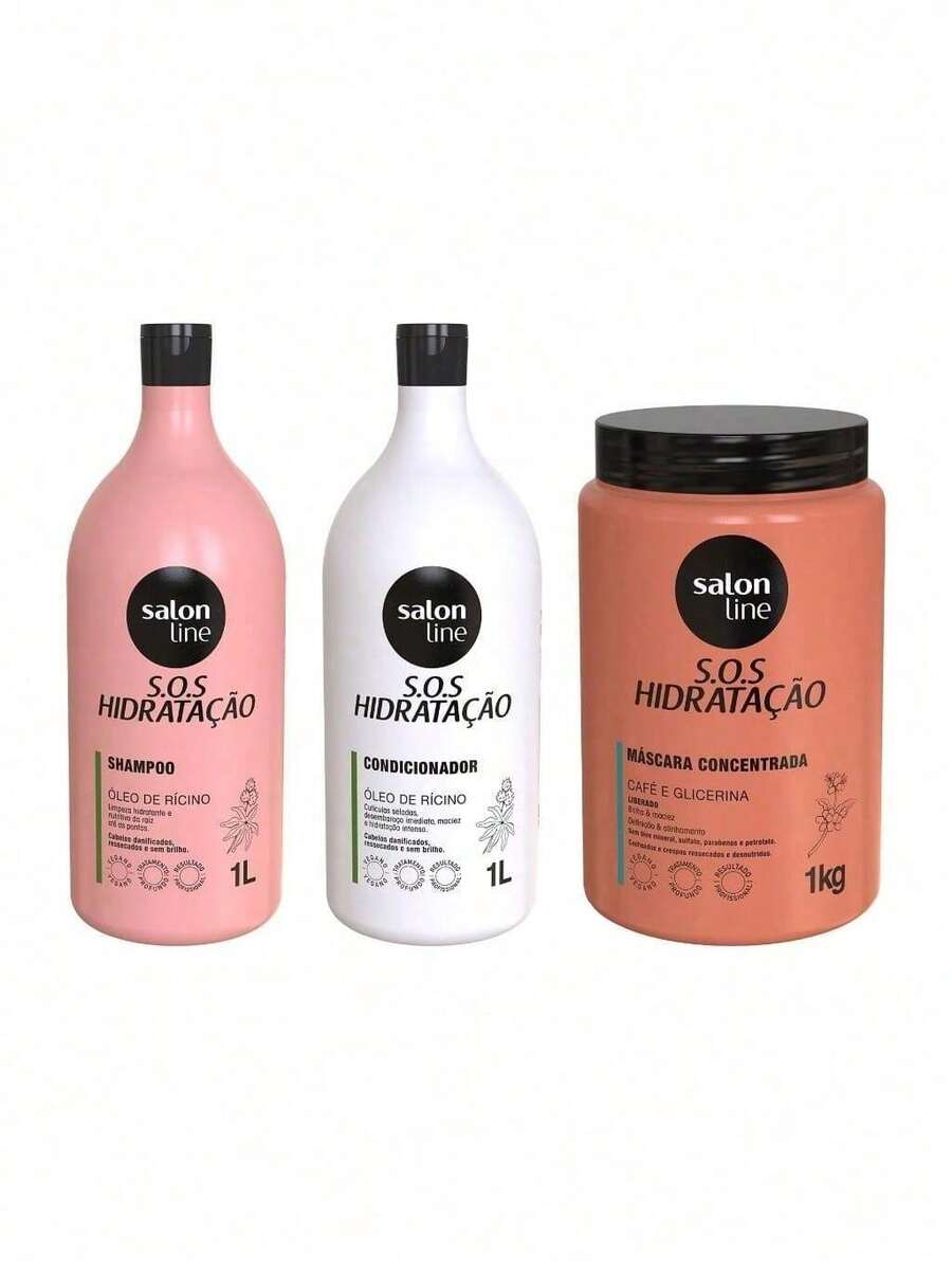 Kit SOS Hidratação Turbinado com Máscara Cachos e Crespos Salon Line ...
