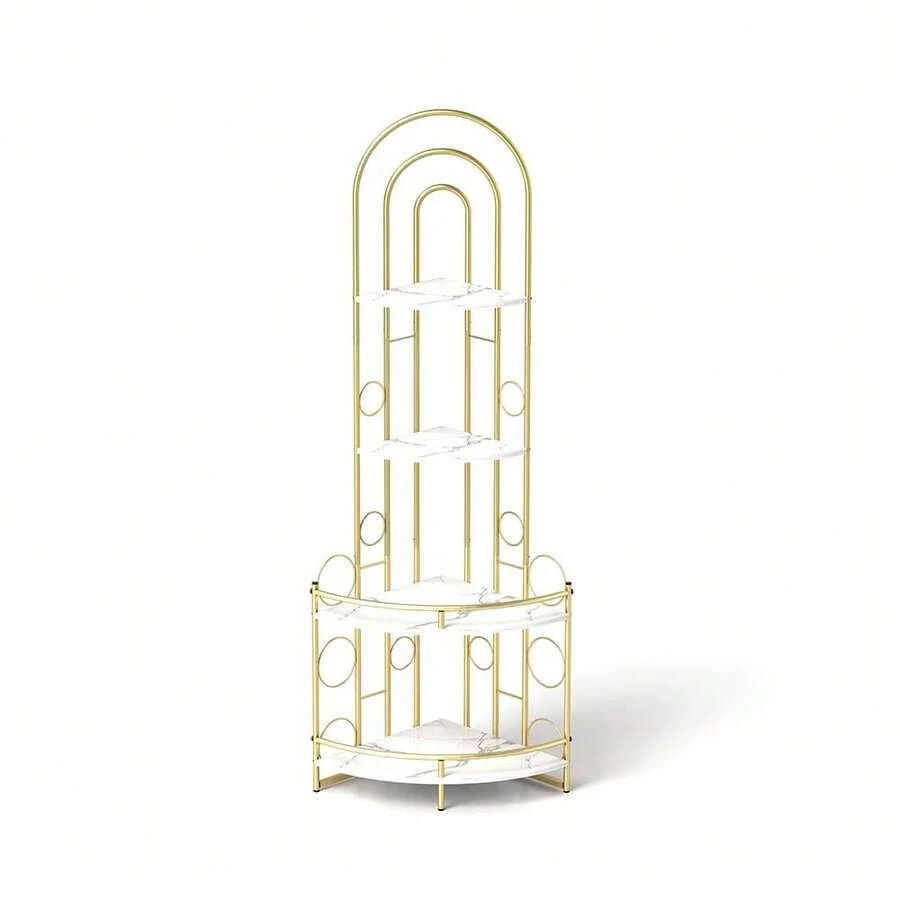 Corner Storage Shelves, 4-Tier Corner Bookshelves, Plant Shelves With ...