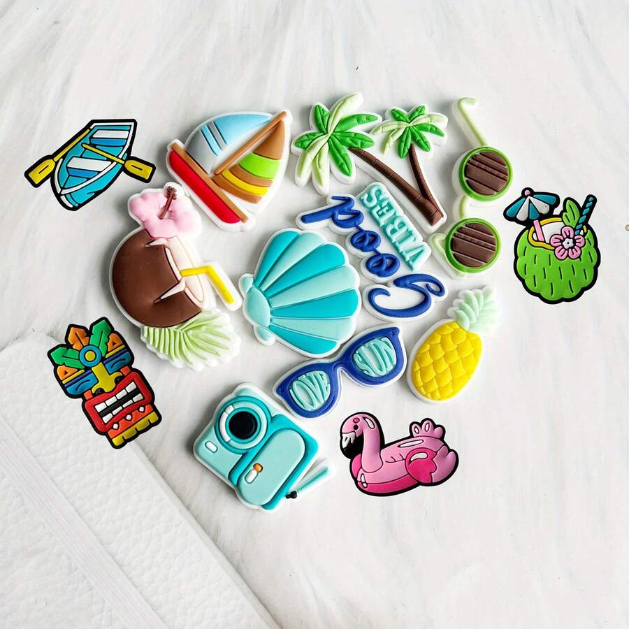 13pcs Tropical Beach Theme PVC Bag Charms Shoe Charms | 12pcs | PVC ...