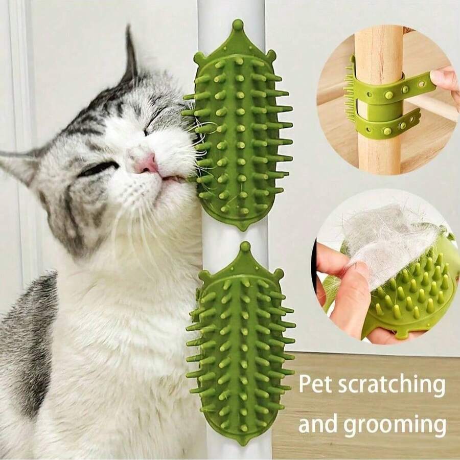 Cat Scratcher Massager Pet Cats Scratching Rubbing Brush Kitten ...