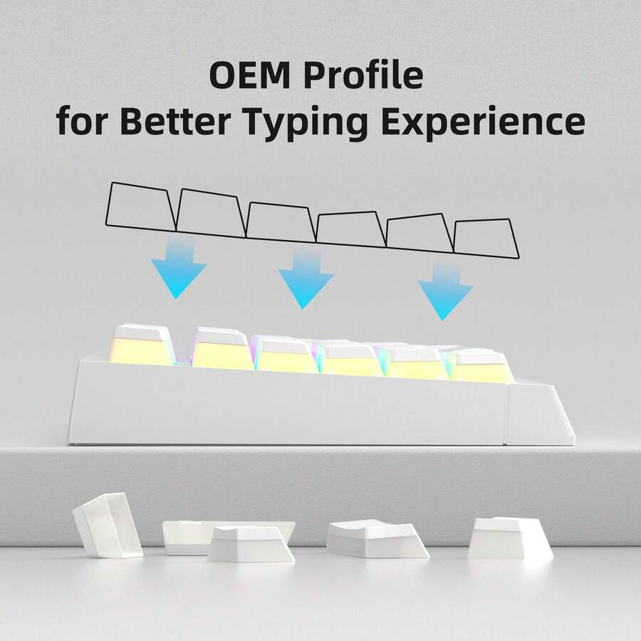 MageGee 130 Keys Pink Pudding Keycaps, PBT Keycaps Set Custom Keycap ...