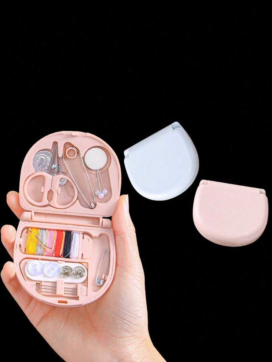 1pc Portable Pink Mini Sewing Box Small Sewing Kit Multipurpose Sewing ...