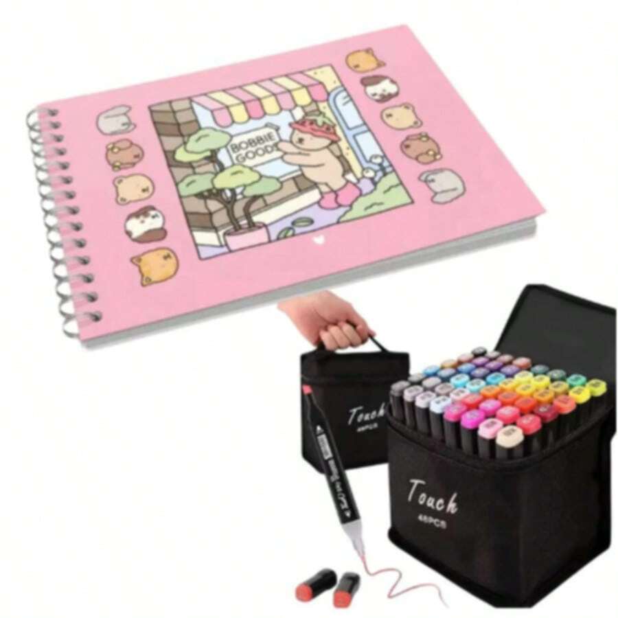 Kit Bobbie Goods + 48 Canetinhas Coloridas Pintar Diversão Hobbie ...