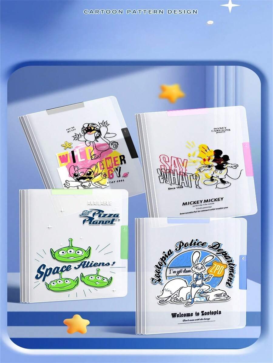 Disney 1pc Disney Retractable Ring Binder With Transparent Sleeves ...