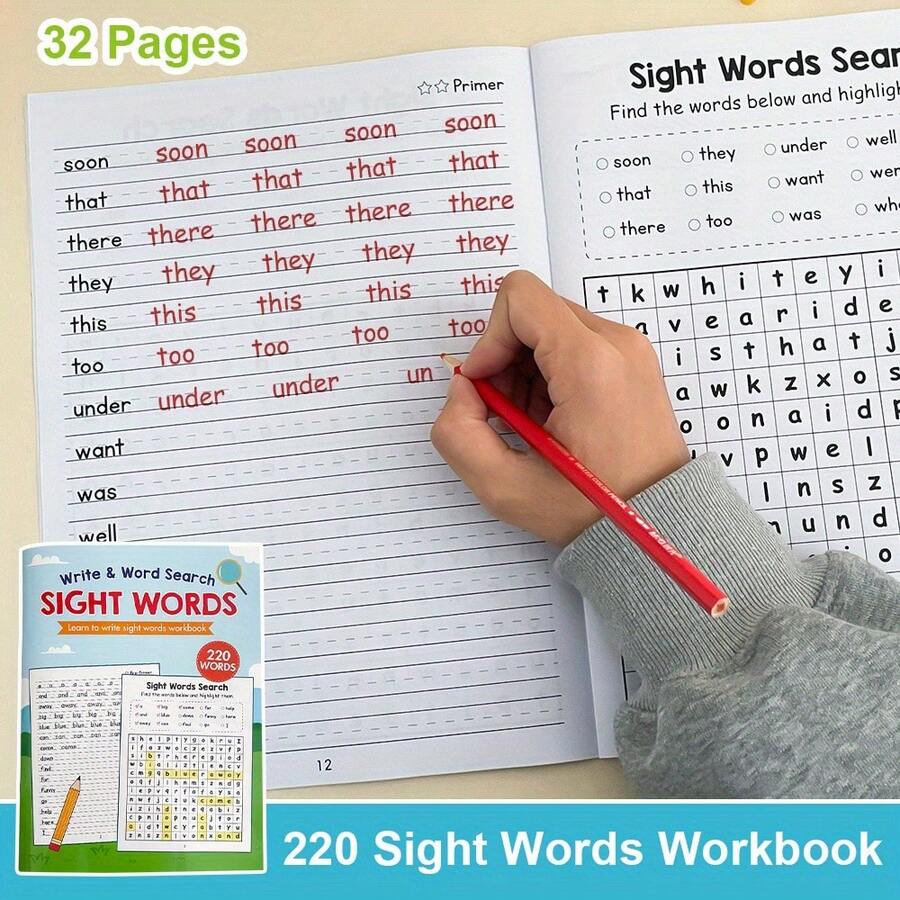 LACHILLY 220 Vocabulary Book, Mixed Color Paper With Word Search Game ...