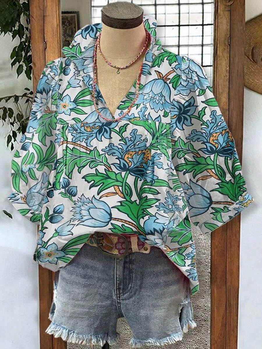 Women's Spring Summer Casual Resort Tropical Floral Pattern Random ...