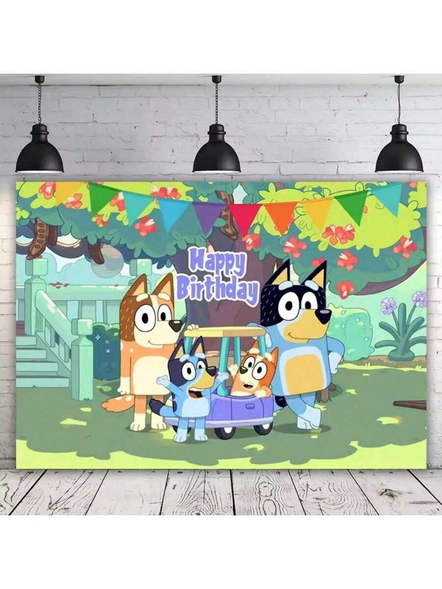 Bluey 1pc BluePaw Patrol Birthday Backdrop Cloth Decoration Party ...