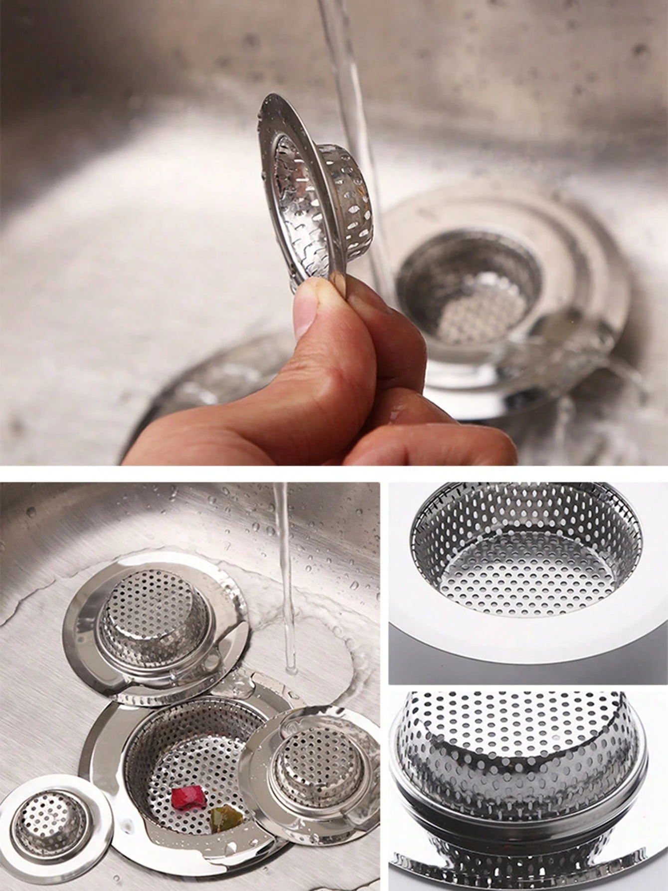 1PC Stainless Steel Kitchen Sink Filter - Diameter 4.5 Inches, Anti ...