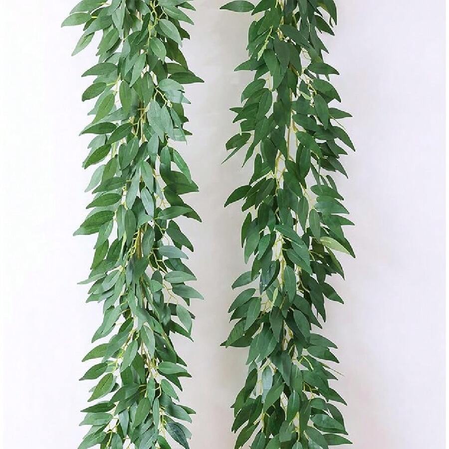 1pc 200cm Artificial Willow Vine Hanging Ivy Silk Green Leaf Garland ...