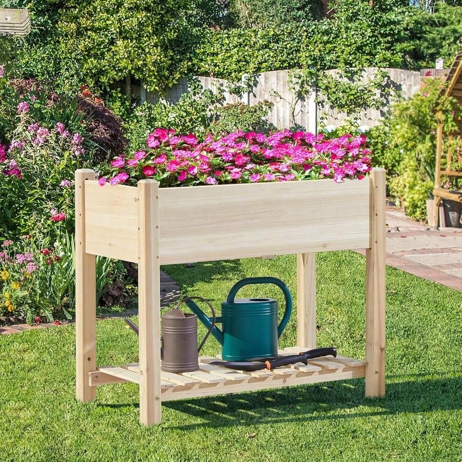 Holiday Discount 34x18x30in Raised Garden Bed, Planter Box With Legs ...
