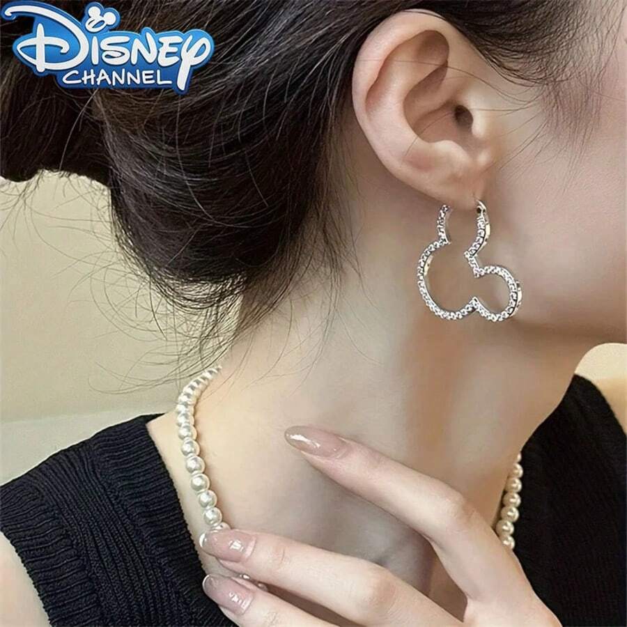 Disney 1 Pair Of Mickey Mouse Hoop Earrings - Elegant & Playful Design ...
