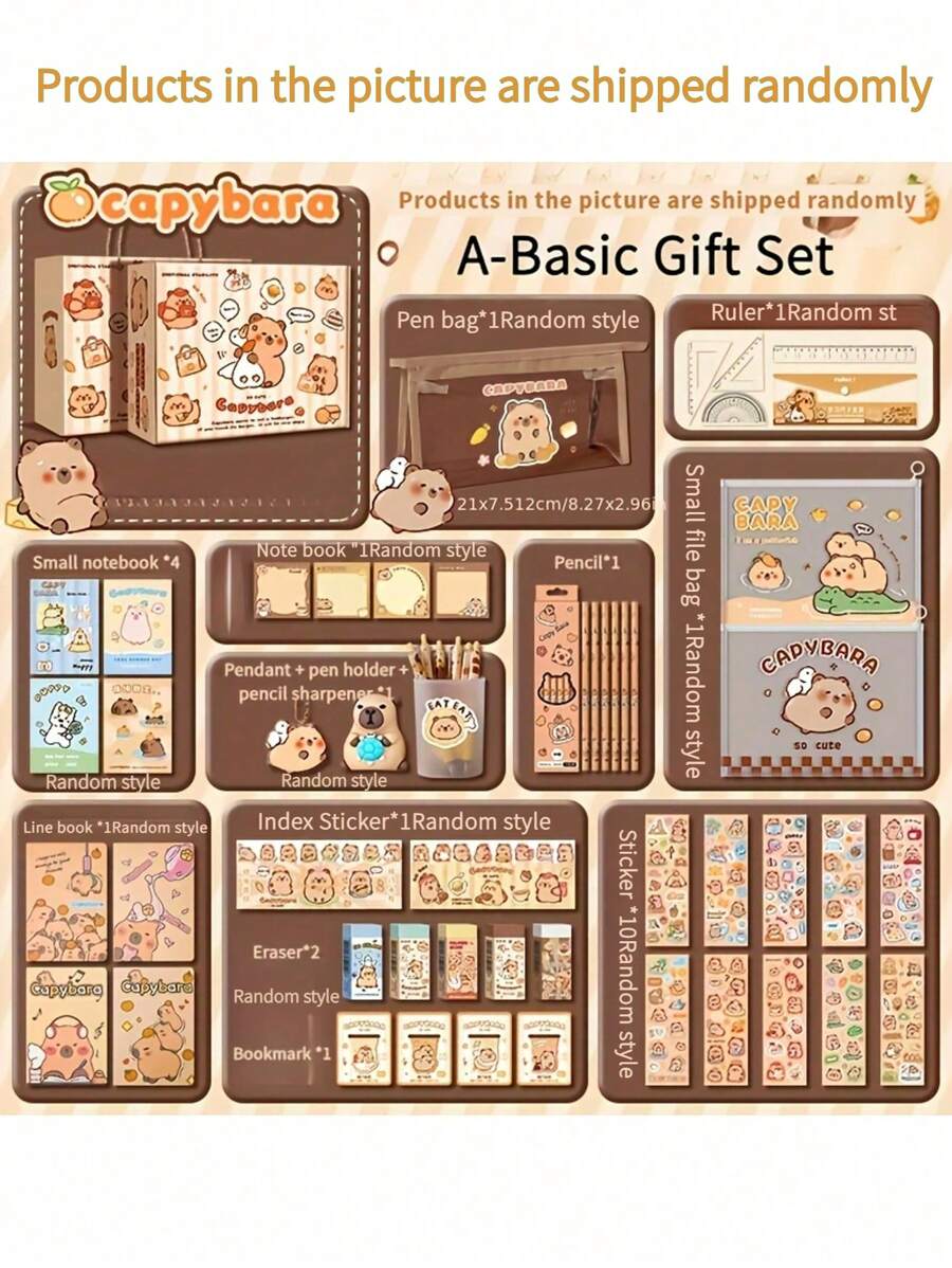 Capybara-Themed Stationery Gift Set, Including Notebook, Fountain Pen ...