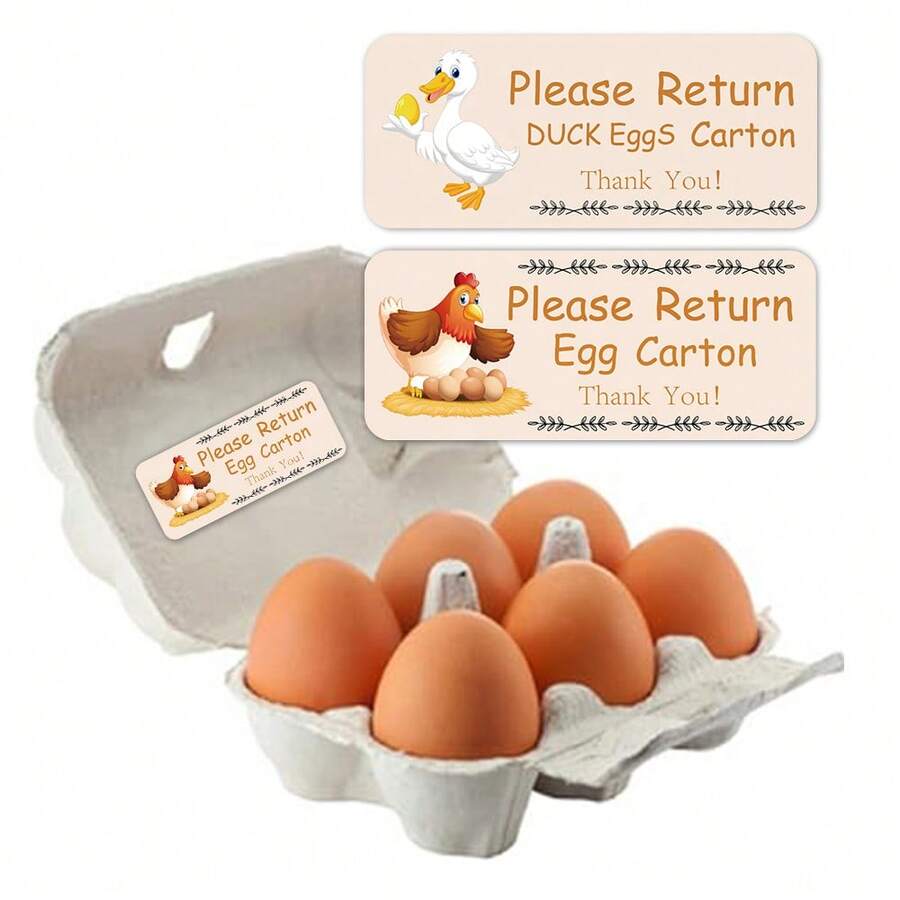 [140pcs] Egg Carton Labels, Chicken Duck Quail Egg Packaging Stickers ...