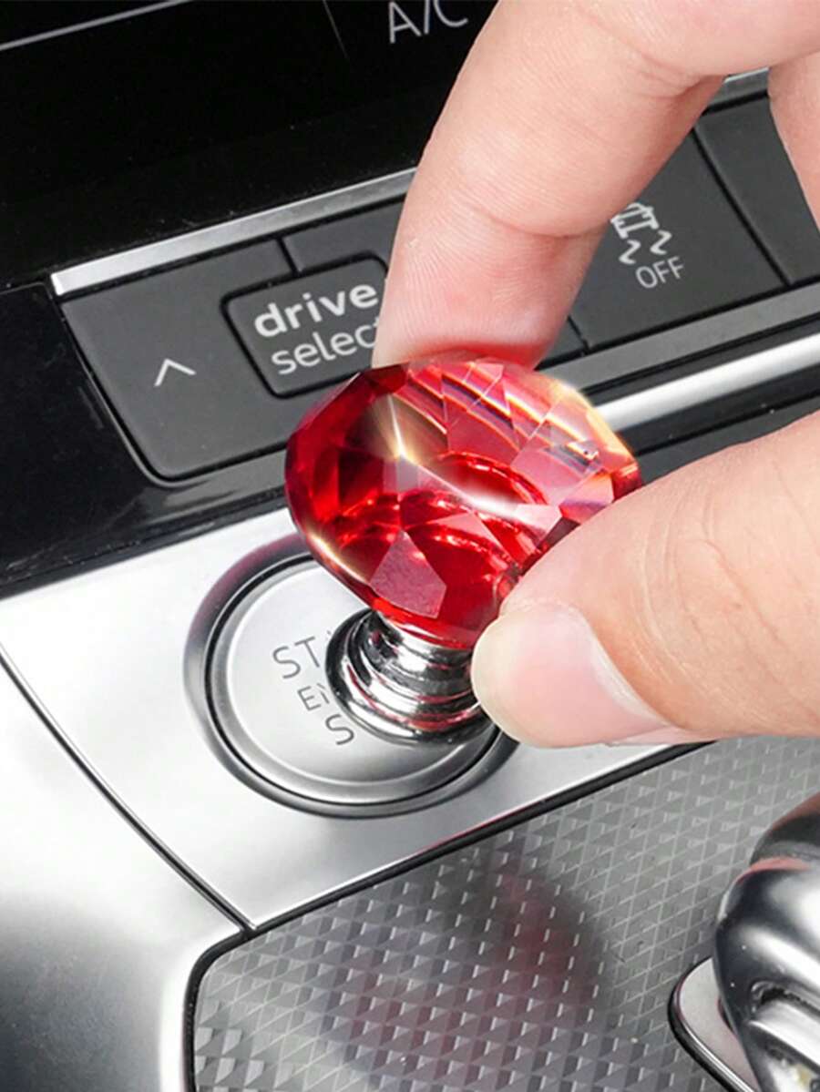Car One Click Start Crystal Glass Button Car Start Decorative Stickers ...