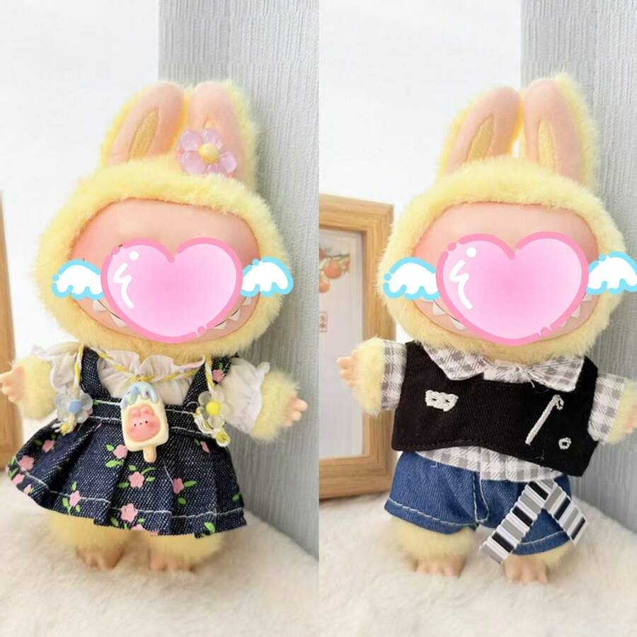 Juego de ropa y accesorios para muñecas Labubu de 17 cm (muñeca no ...