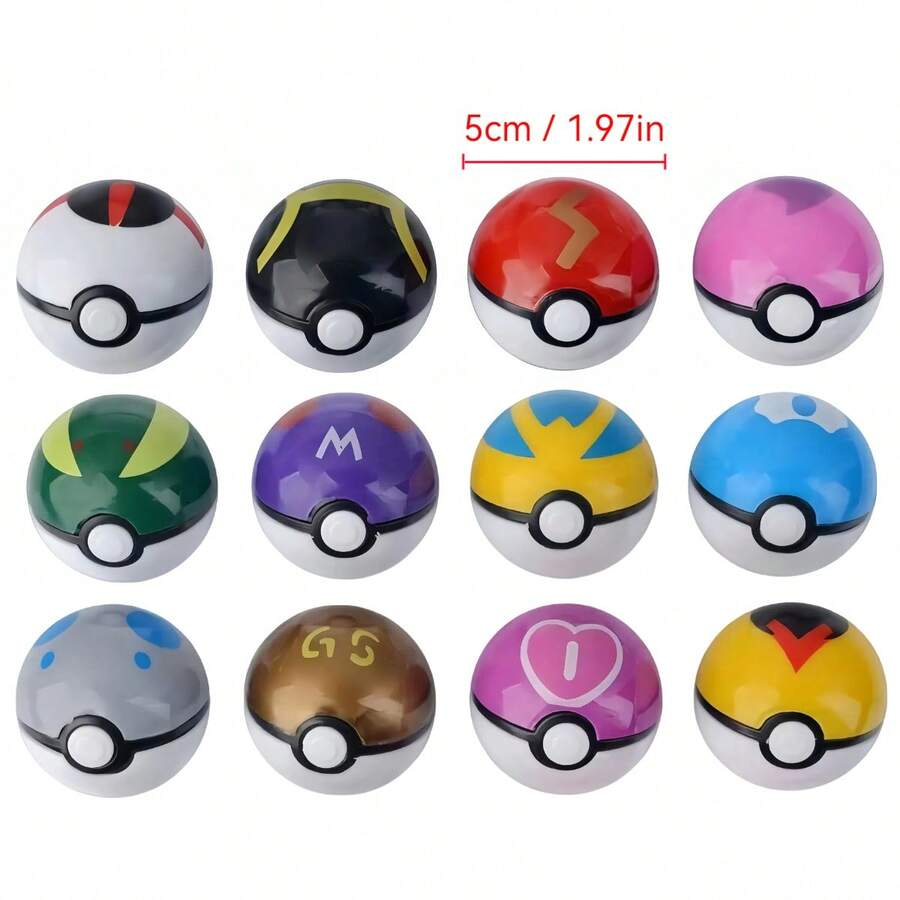 pokemon 12Pcs /Set Pokemon Poke Ball Sets Dolls Toys Pikachu Pocket ...