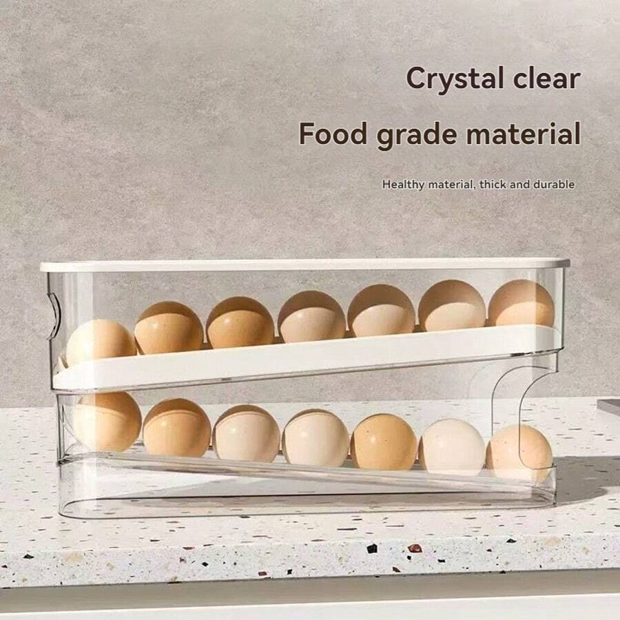 2-Layer Egg Storage Container, Fits In Refrigerator - Clear Plastic ...