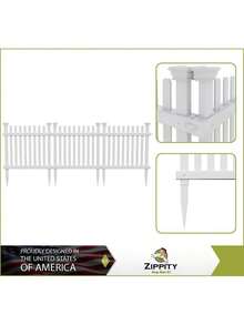 White Vinyl Picket Fence Panels No Dig Garden Fence Kit 2Ft H X 2Ft W ...