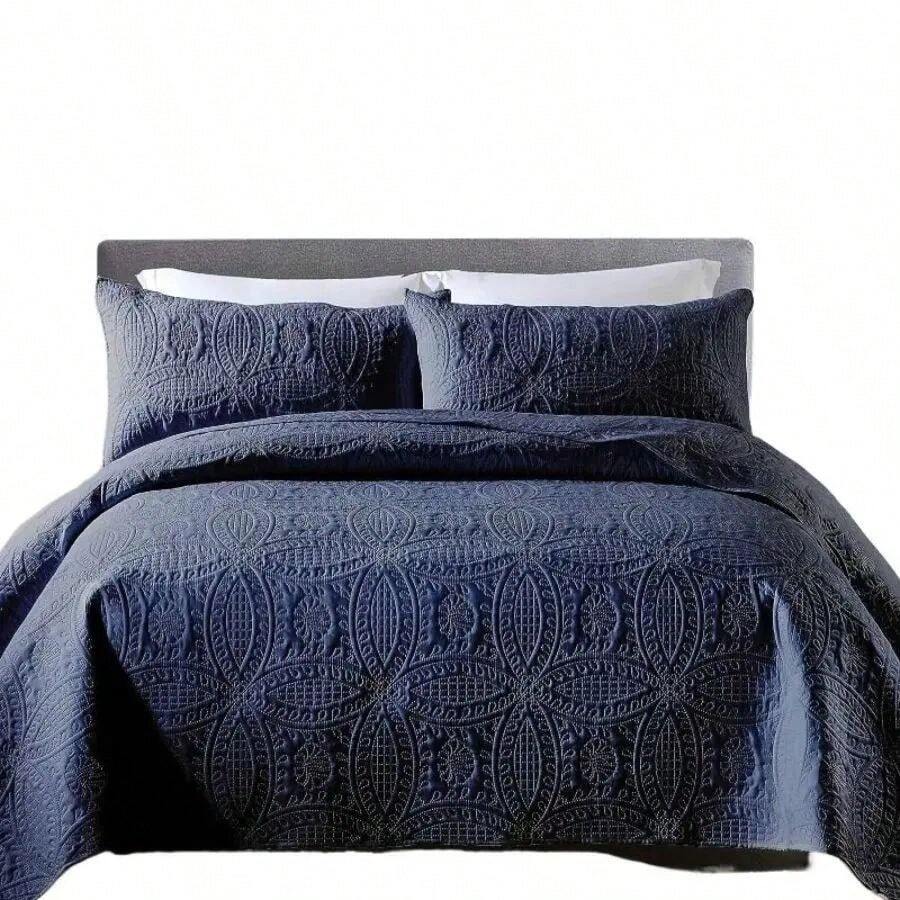 Embossed Circle Bedspread Soft Breathable Comfortable Bedding Sets ...