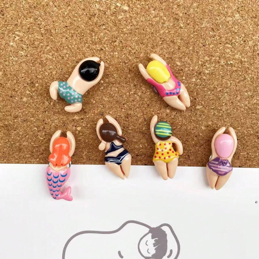 6pcs Swimmer Fridge Magnets Set - Creative Swimming Figure Fridge ...