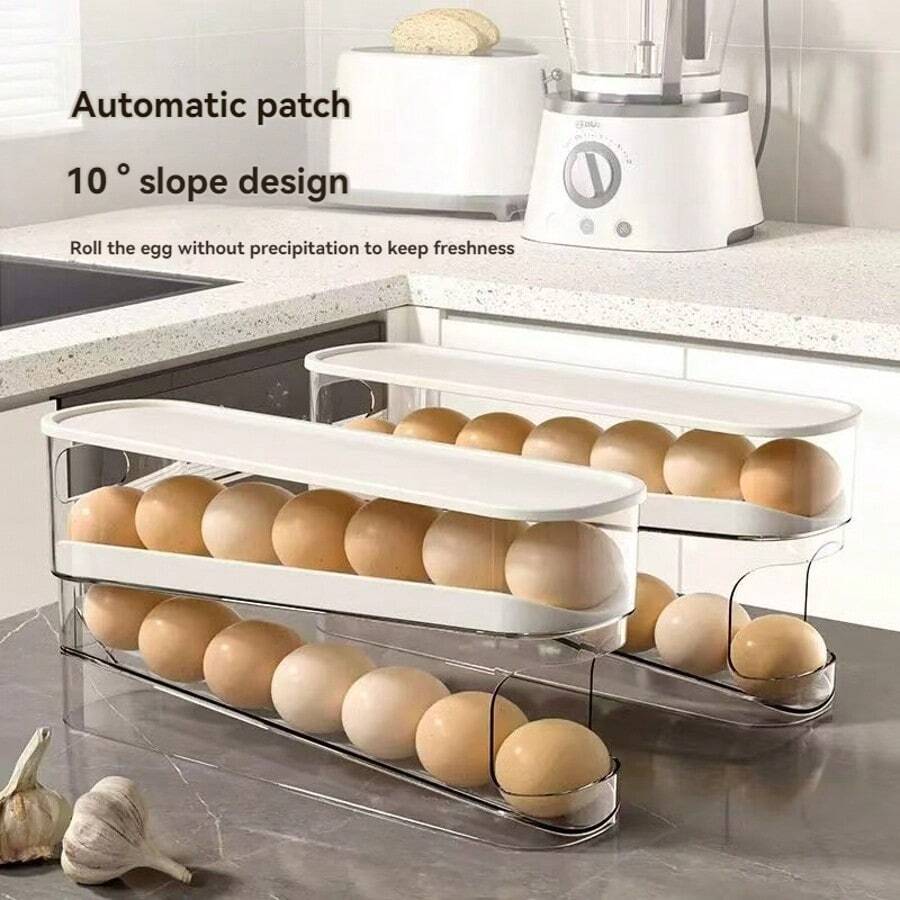 2-Layer Egg Storage Container, Fits In Refrigerator - Clear Plastic ...