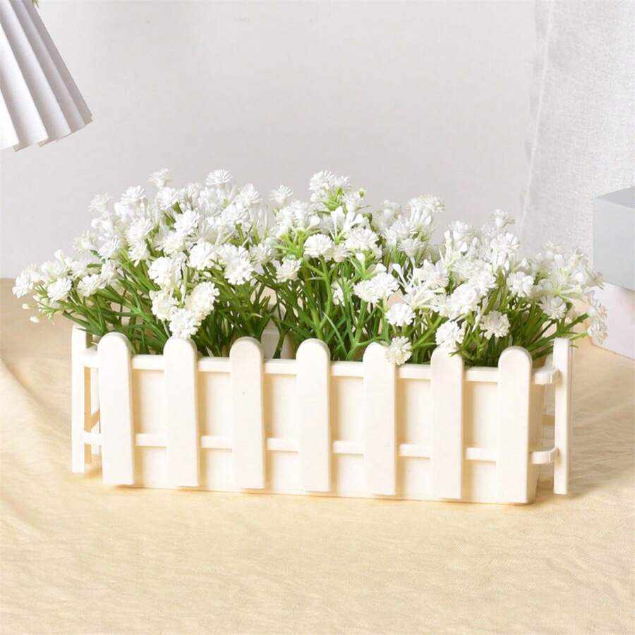 4 PCS Rectangular Planter Creative Fence Shape Flower Pot Succulent ...