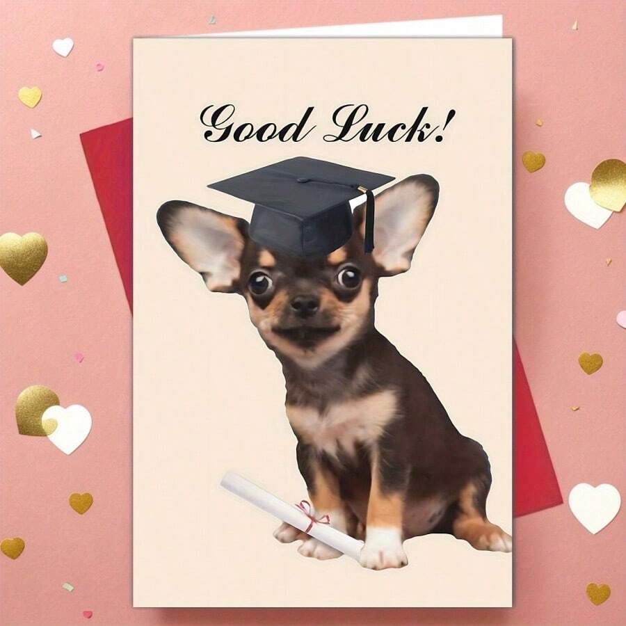 Graduation Season Greeting Card With Envelope - "Good Luck ...