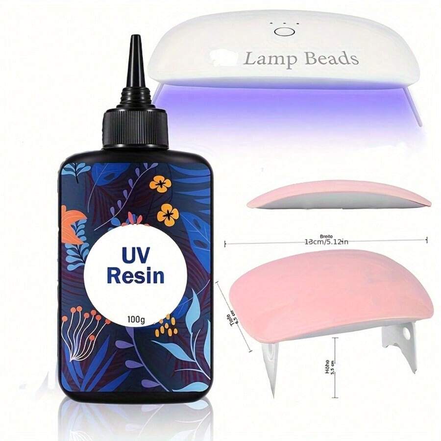 100g UV Resin Kit With Light-Upgraded Crystal Clear Hard UV Curing Premixed Epoxy Resin Starter ...