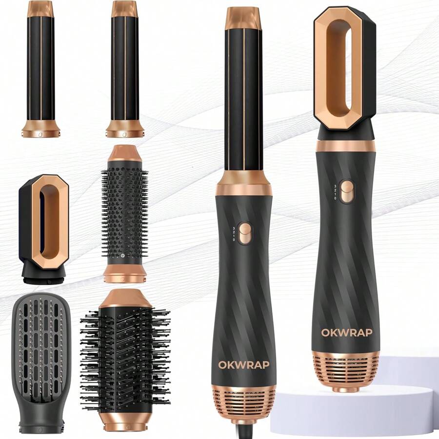 UKLISS Sèche-cheveux ionique 6 en 1, coiffeur multifonctionnel, brosse à air chaud ...