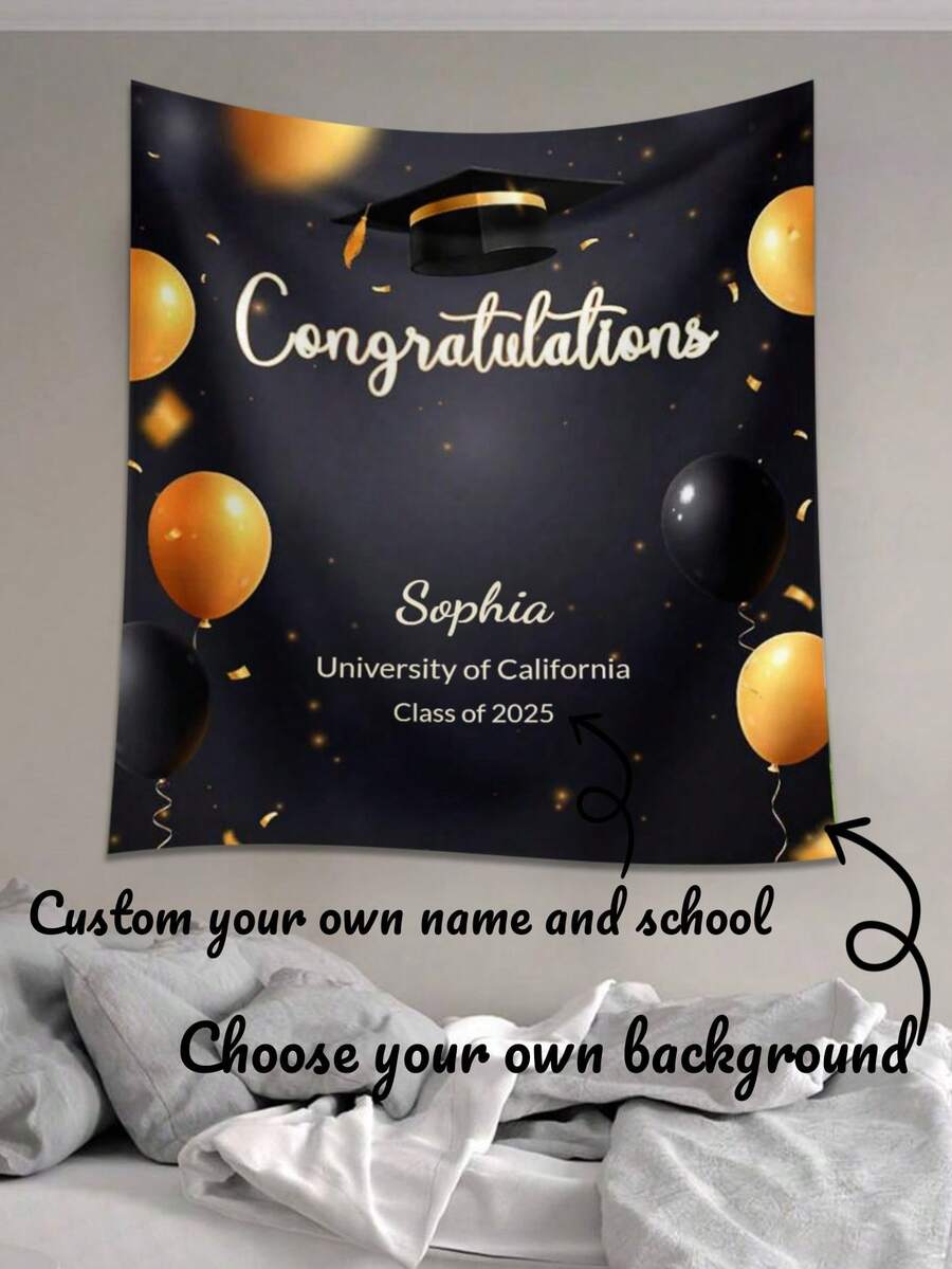 1pc Custom Graduation Party Decor 2025, Party Backdrop Large Banner For ...