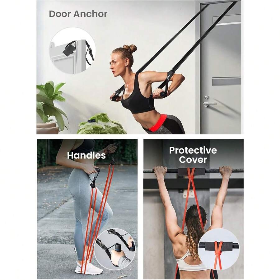 Resistance Bands Set Multi Level Pull Up Exercise Bands With Door ...