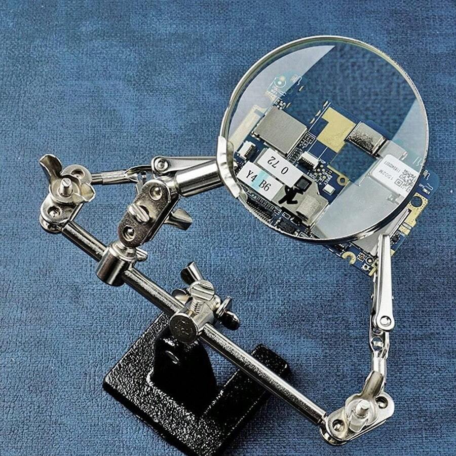 Helping Hands 2.5X Magnifying Glass Soldering Station With Third Hand ...