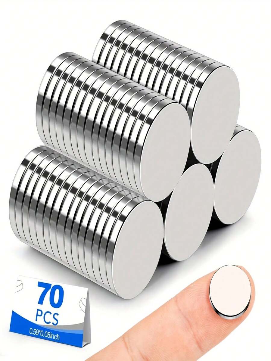 70pcs Small Round Magnets, Size: 6*1mm, Suitable For Home Bedroom ...
