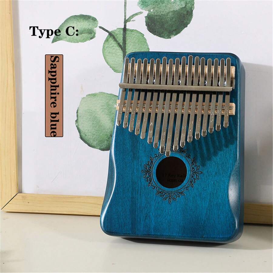 Kalimba 17 Key Thumb Piano With Mahogany Wood Portable Mbira Finger ...