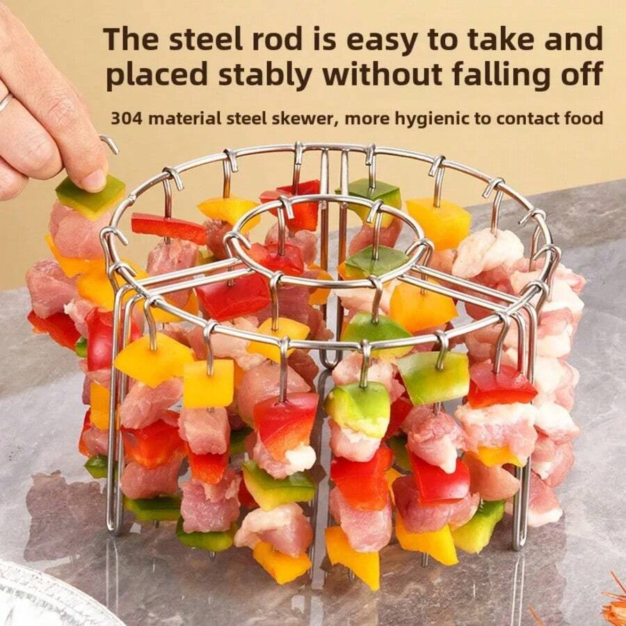 12/24/48 Skewers Air Fryer Stainless Steel Grill Vertical Skewer ...