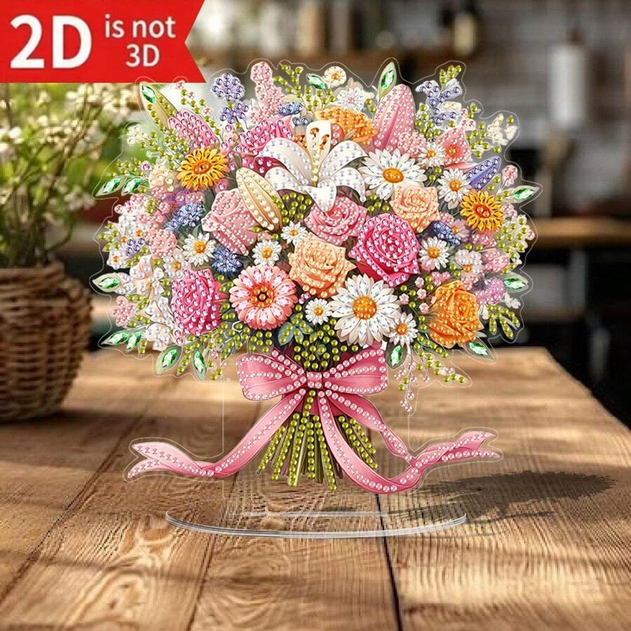 2D Flat Decor Diamond Painting Kit, Diamond Art Ornament, Romantic ...