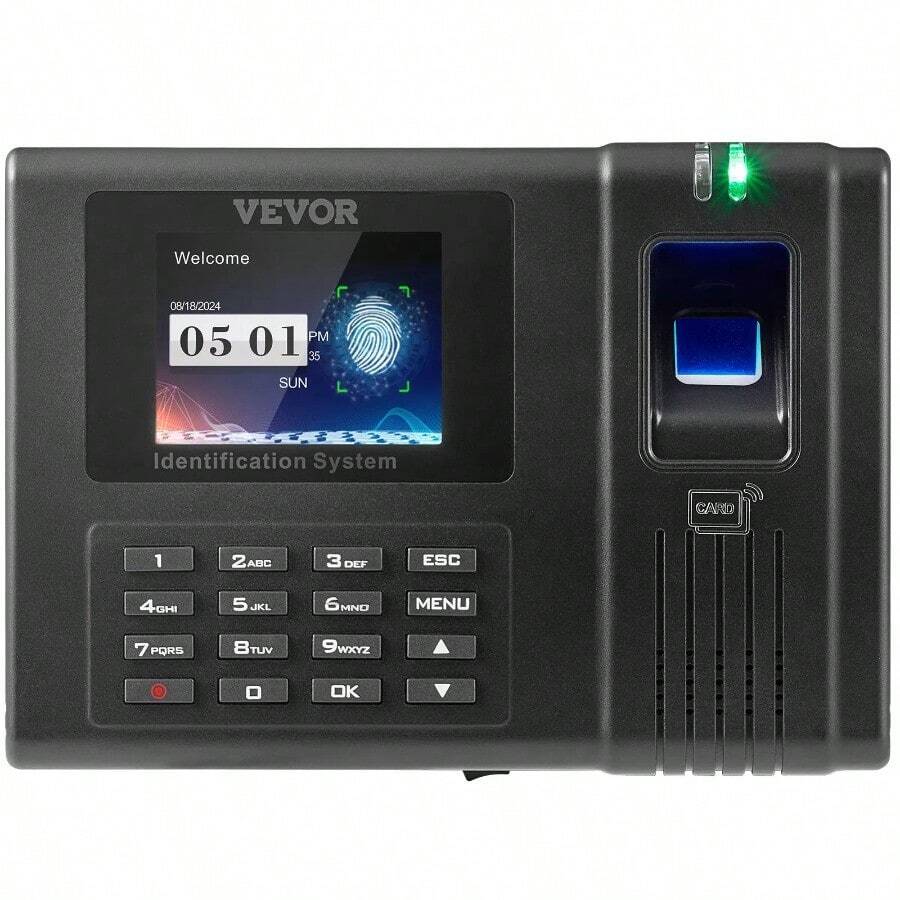 VEVOR Time Clock Employee Attendance Machine With Fingerprint RFID And ...