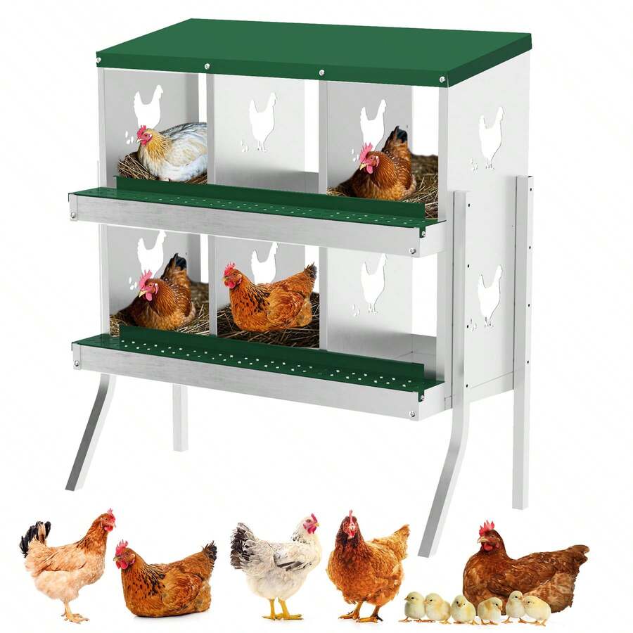 Nesting Boxes For Chickens, 6 Compartment Chicken Nesting Box With ...
