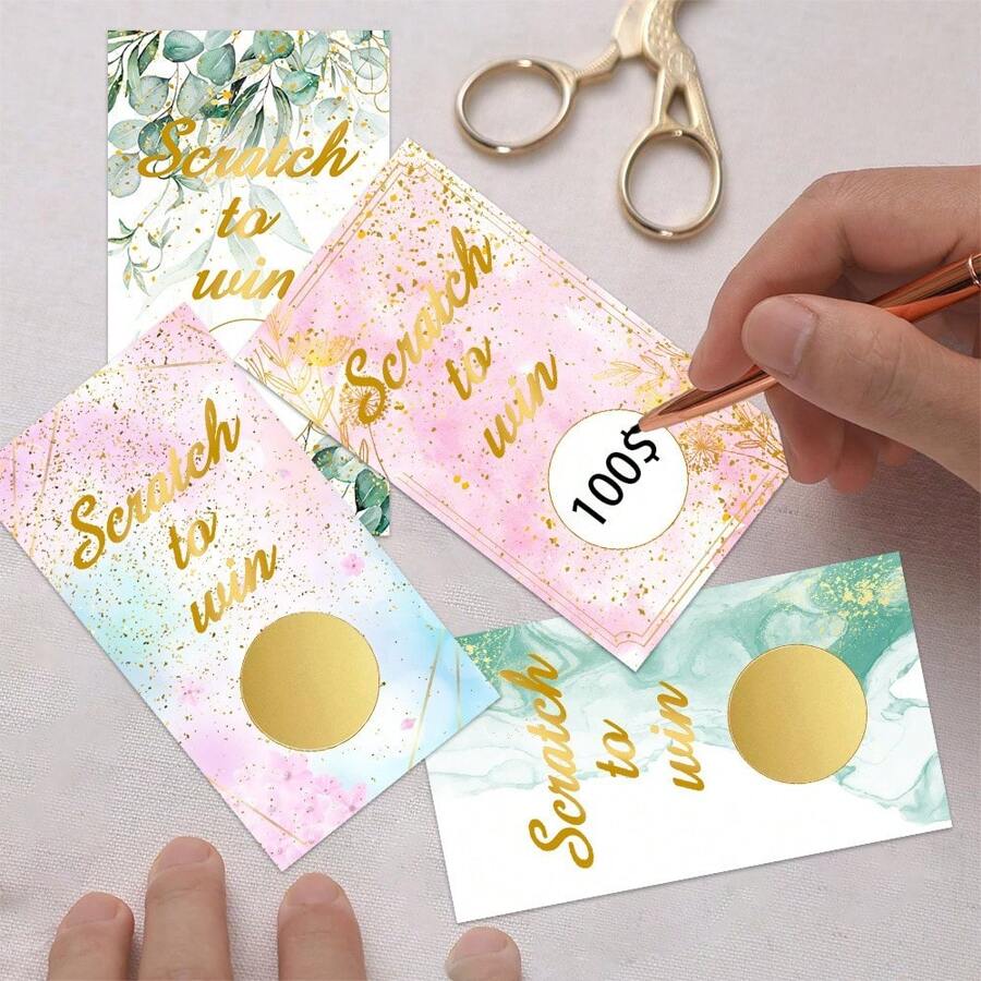 6pcs Paper DIY Raffle Scratch Cards, Wedding, Birthday, Festivals ...