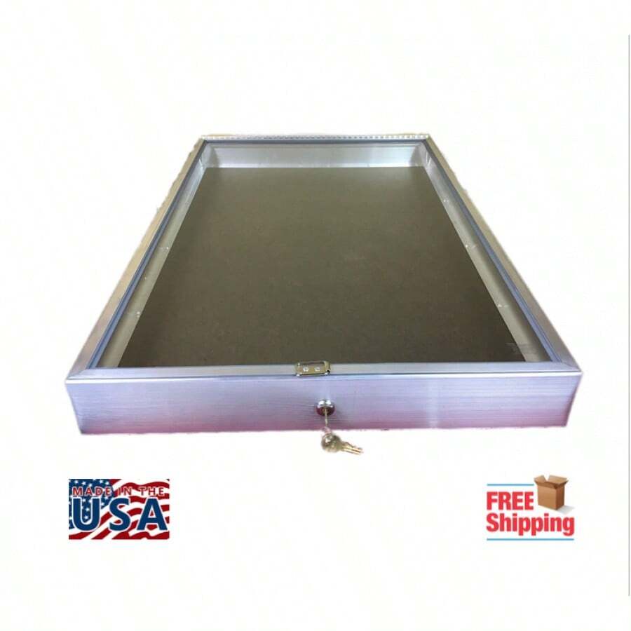 Aluminum Display Case End Opening 34x22x3 "Glass Top Showcase For Trade ...