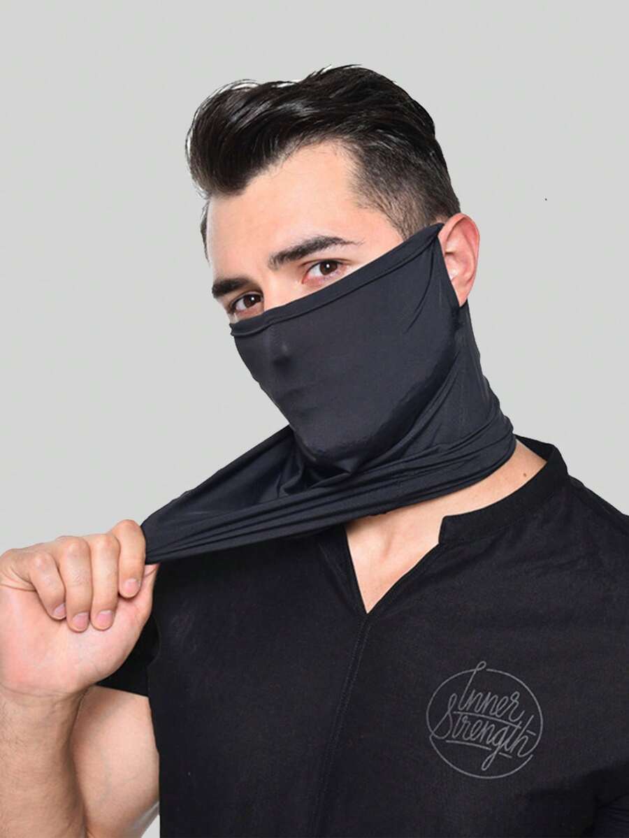 Ear Loop Cycling Mask Plain Scarf Neck Gaiter Men Seamless Bandana ...