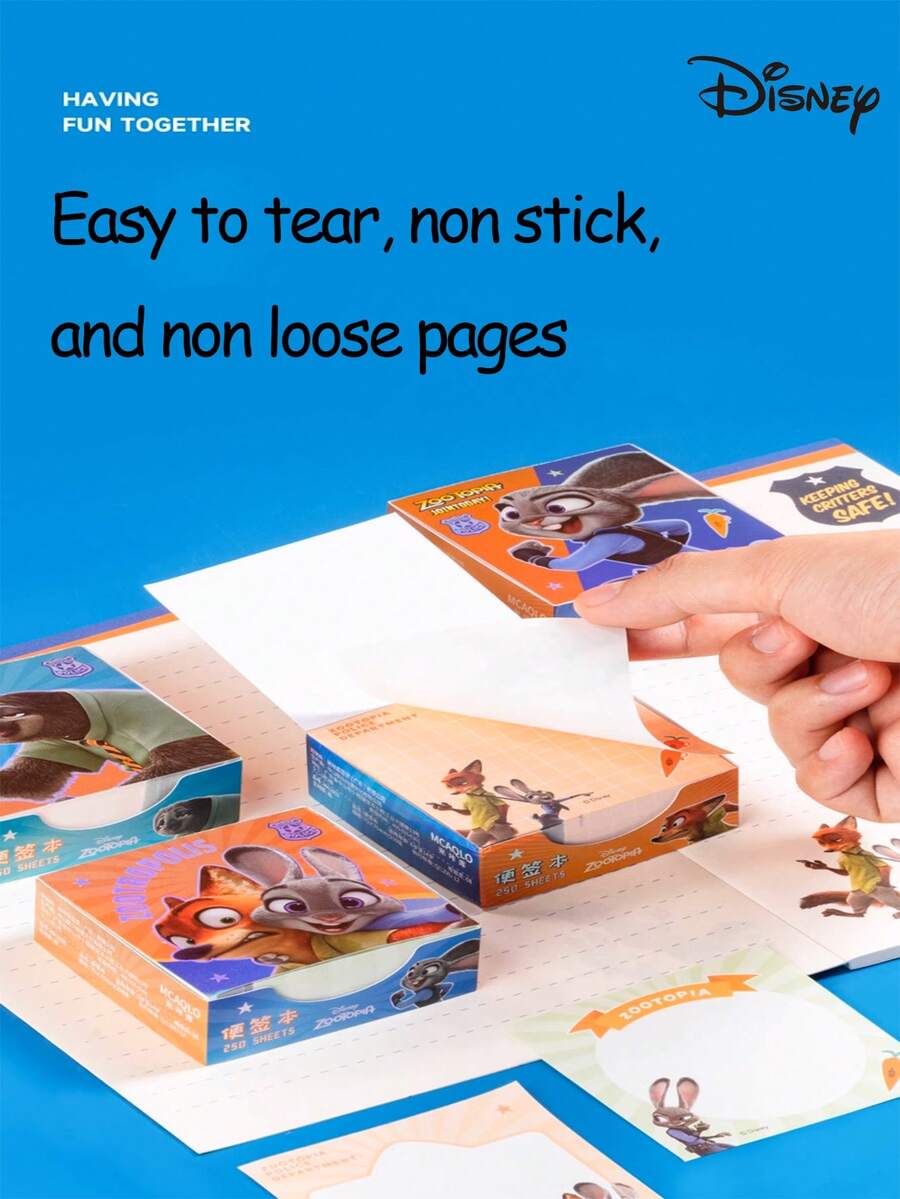 Disney 1PC Disney New Cute Crazy Block Note Paper Tear-Off Cartoon Fun ...