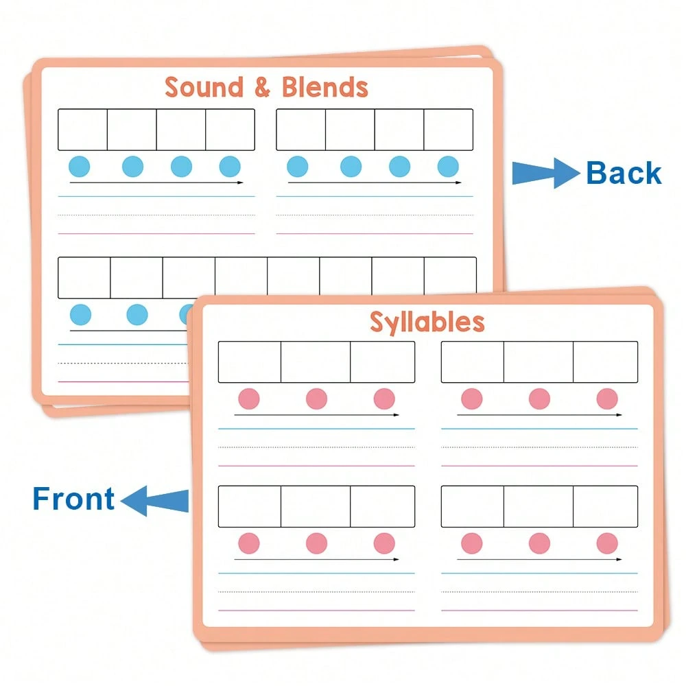 Lachilly 10 PCS Phonemic Awareness Learning English Words Board, Double ...