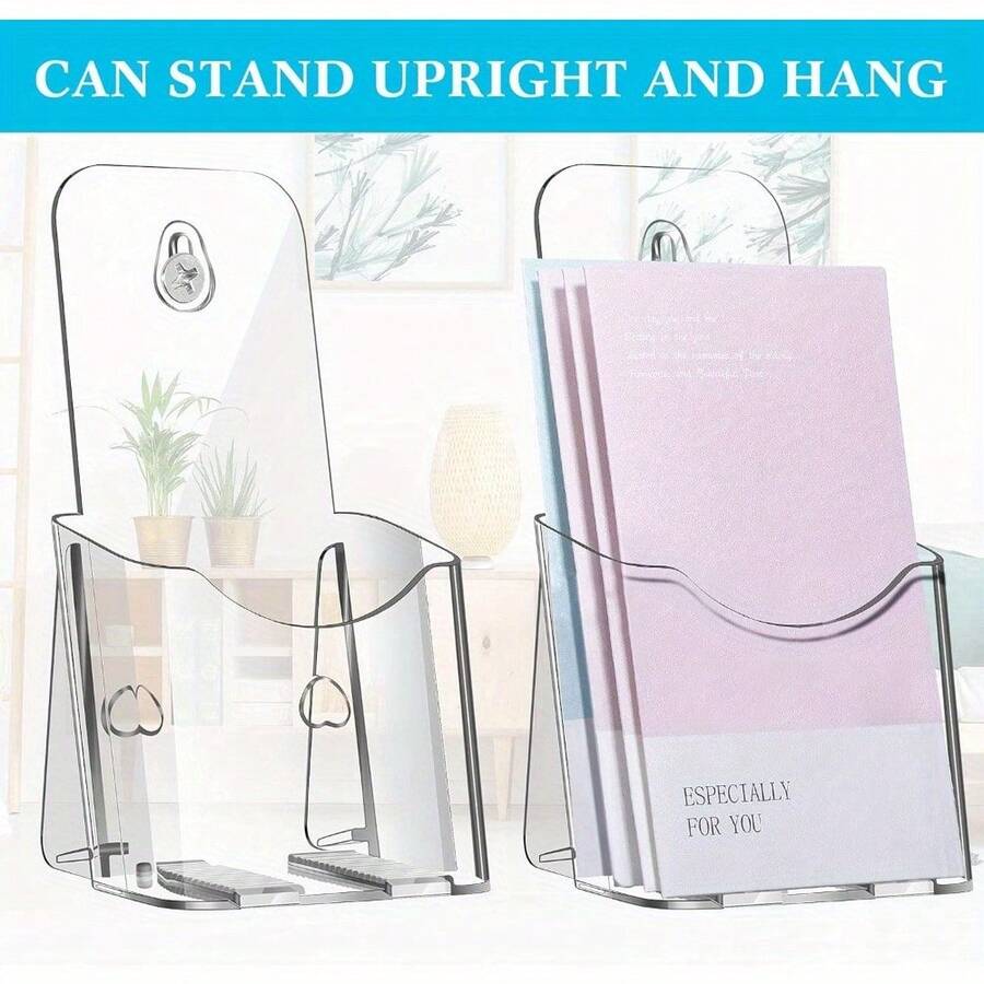 Acrylic Brochure Holder 4 X 7.9 Inch Clear Plastic Pamphlet Display ...